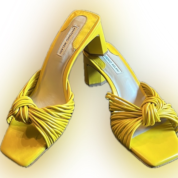 ANTONIO MELANI | Shoes | Antonio Melani Canary Yellow Leather Mule ...